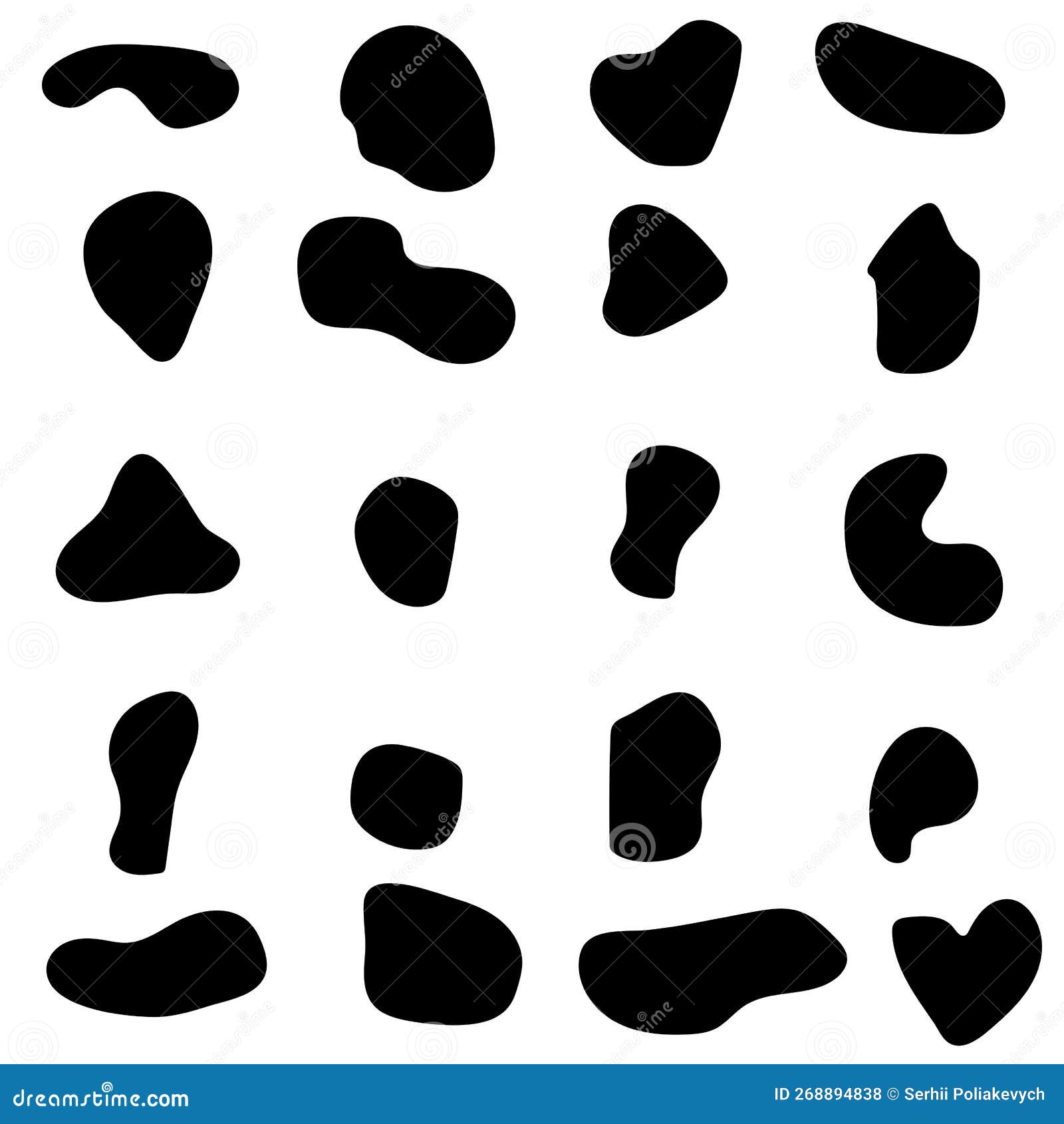 Fantasy Different Spots Blots. Geometric Art Print. Vector Illustration ...