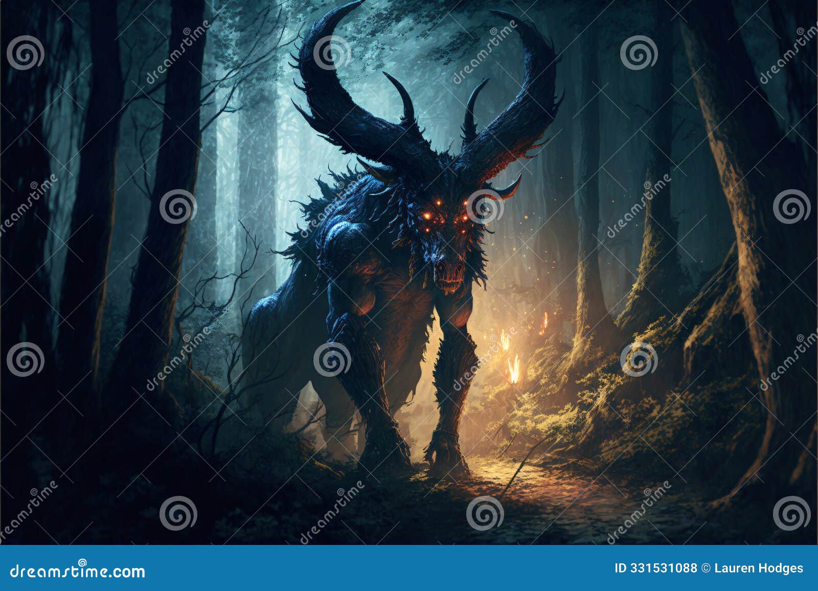 Jersey Devil Legendary Monster Concept Art Stock Illustration ...