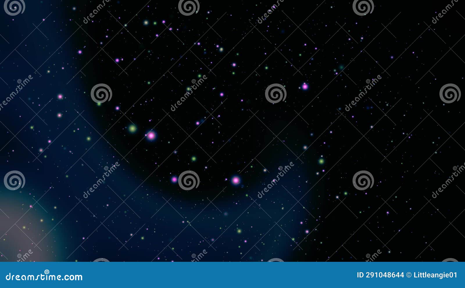 Fantasy Distant Mysterious Galaxy Gasses and Rocks Float in Deep Space ...