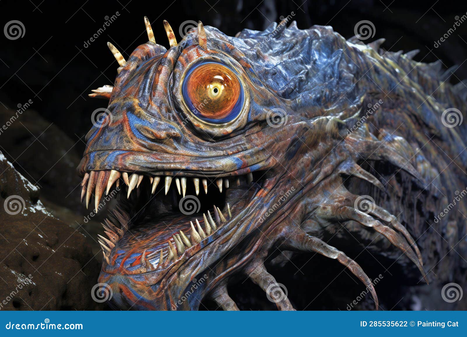 A Fantasy Dragon Head with Sharp Teeth and Sharp Teeth Stock ...