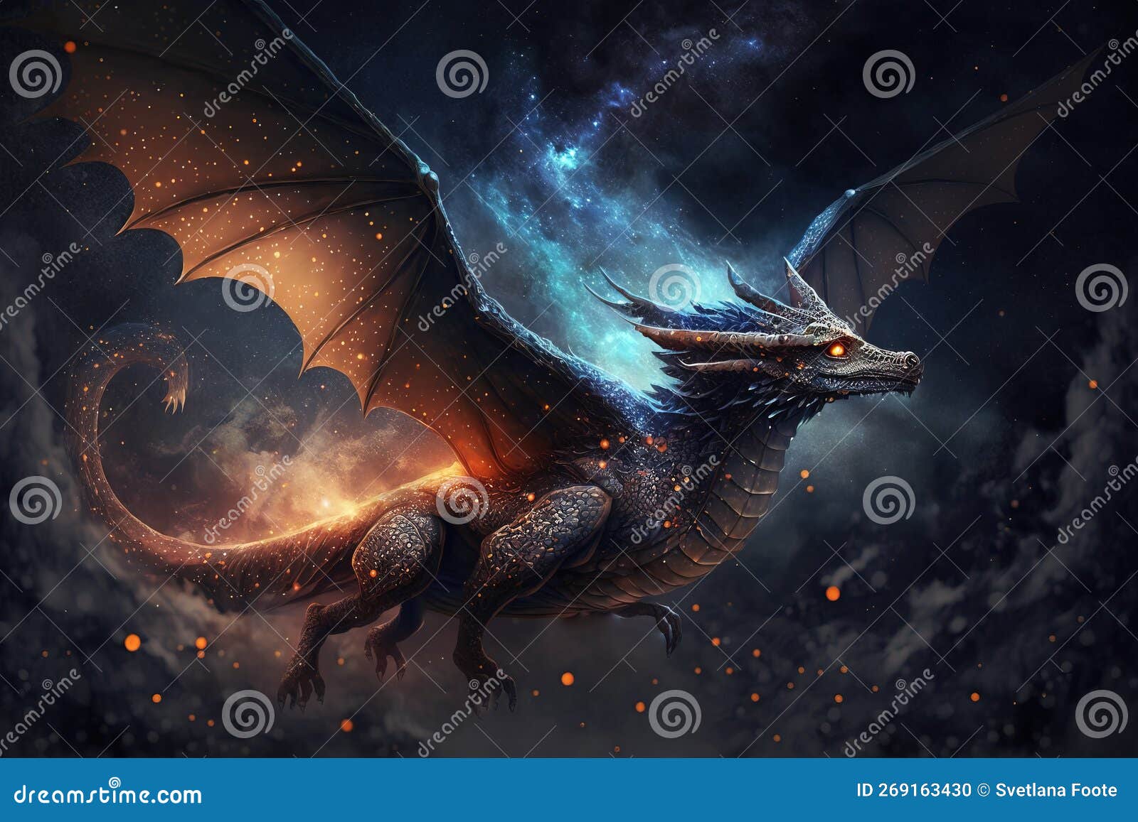 Fantasy Dragon Illustration . AI Generated Illustration Stock ...