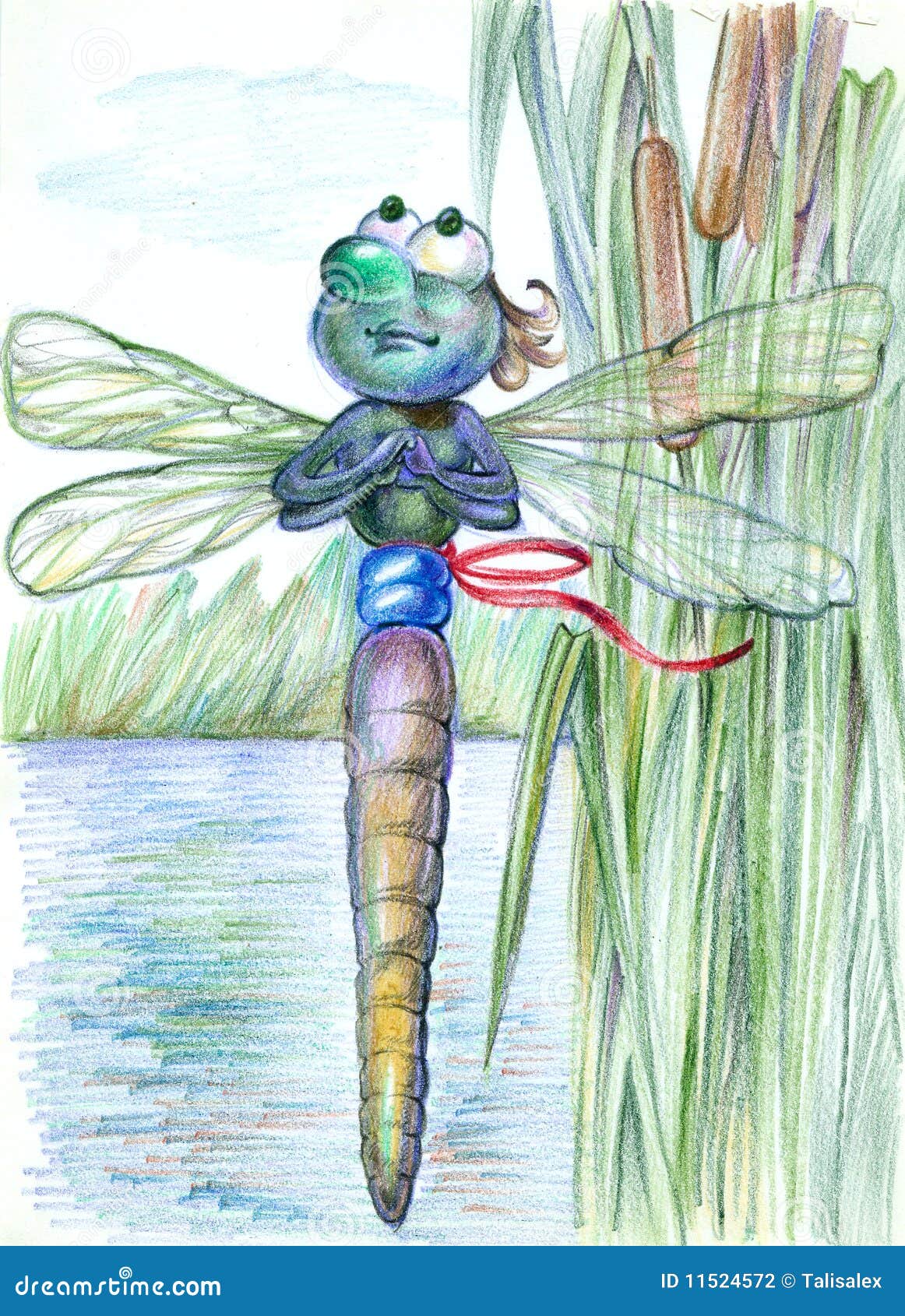 Fantasy dragonfly stock illustration. Illustration of fantasy - 11524572