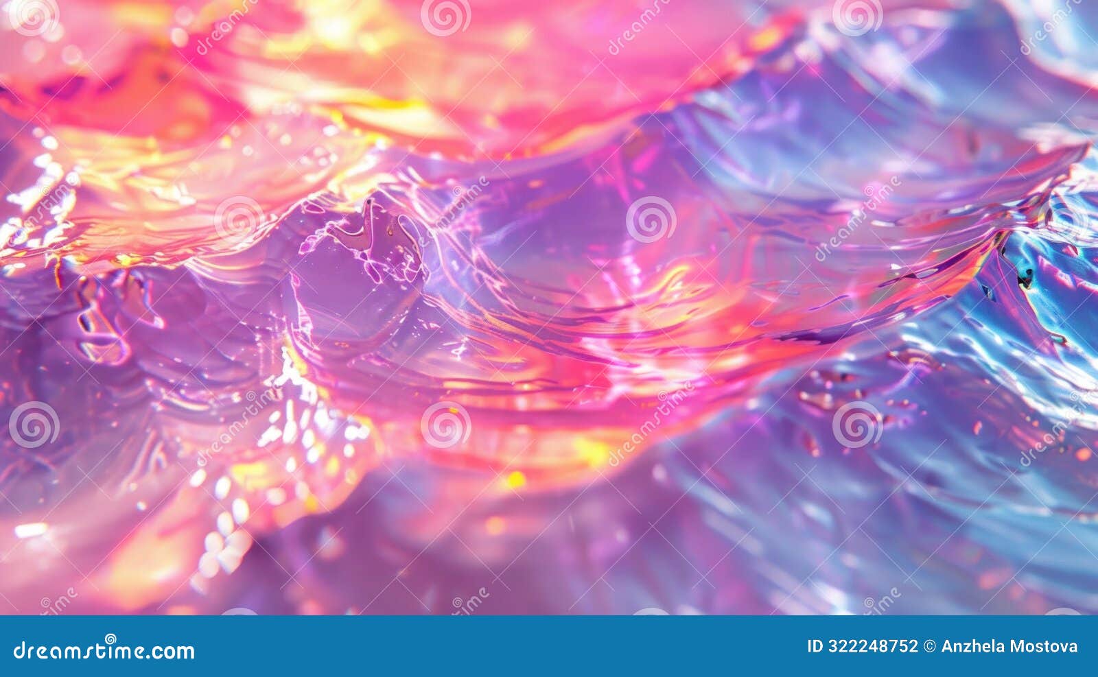 Fantasy Dreamy Holographic Rainbow Watery Texture, Glare and Reflection ...