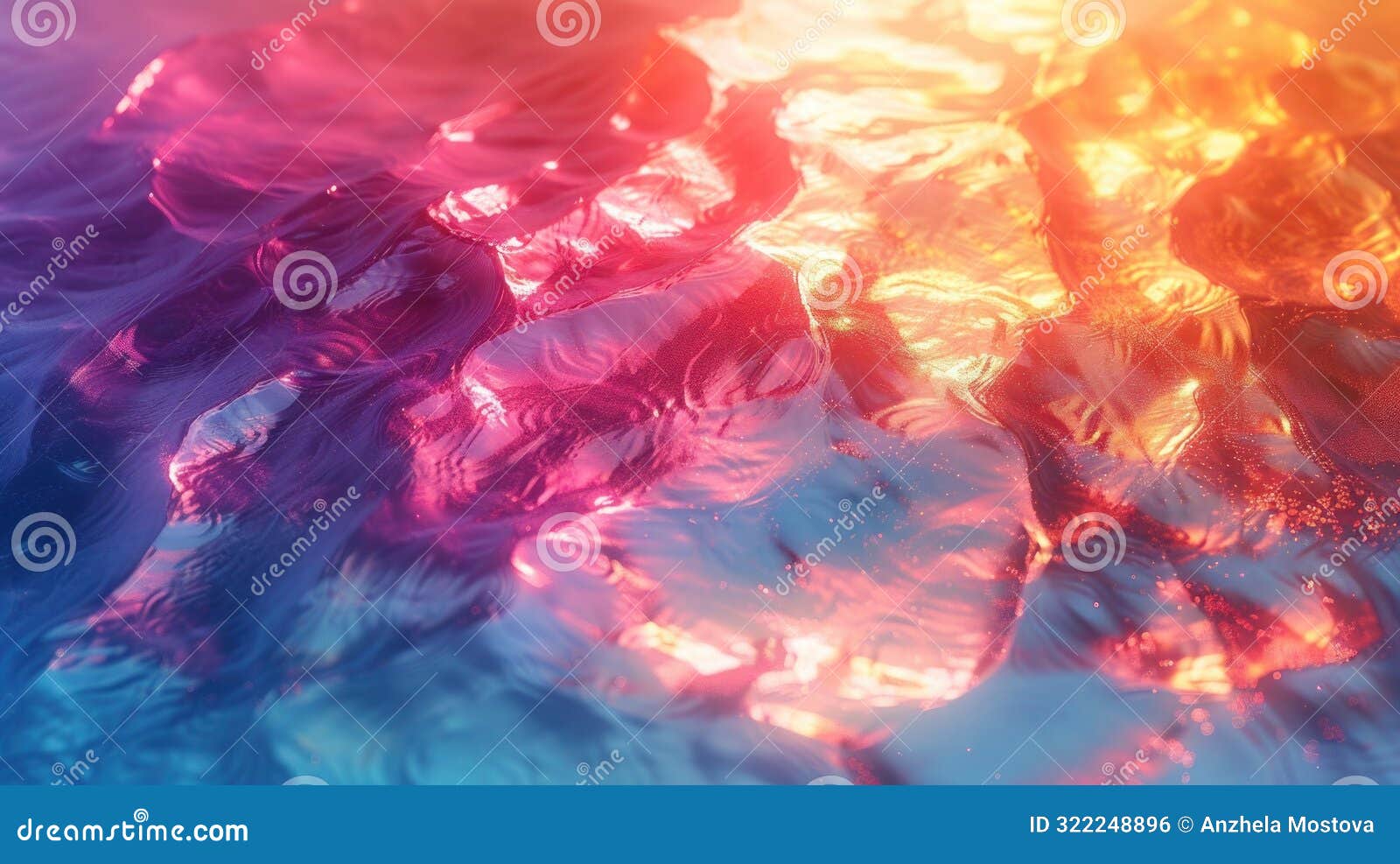 Fantasy Dreamy Rainbow Watery Texture, Glare and Reflection Stock ...