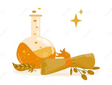 Fantasy Elements on a White Isolated Background in a Cartoon Style ...