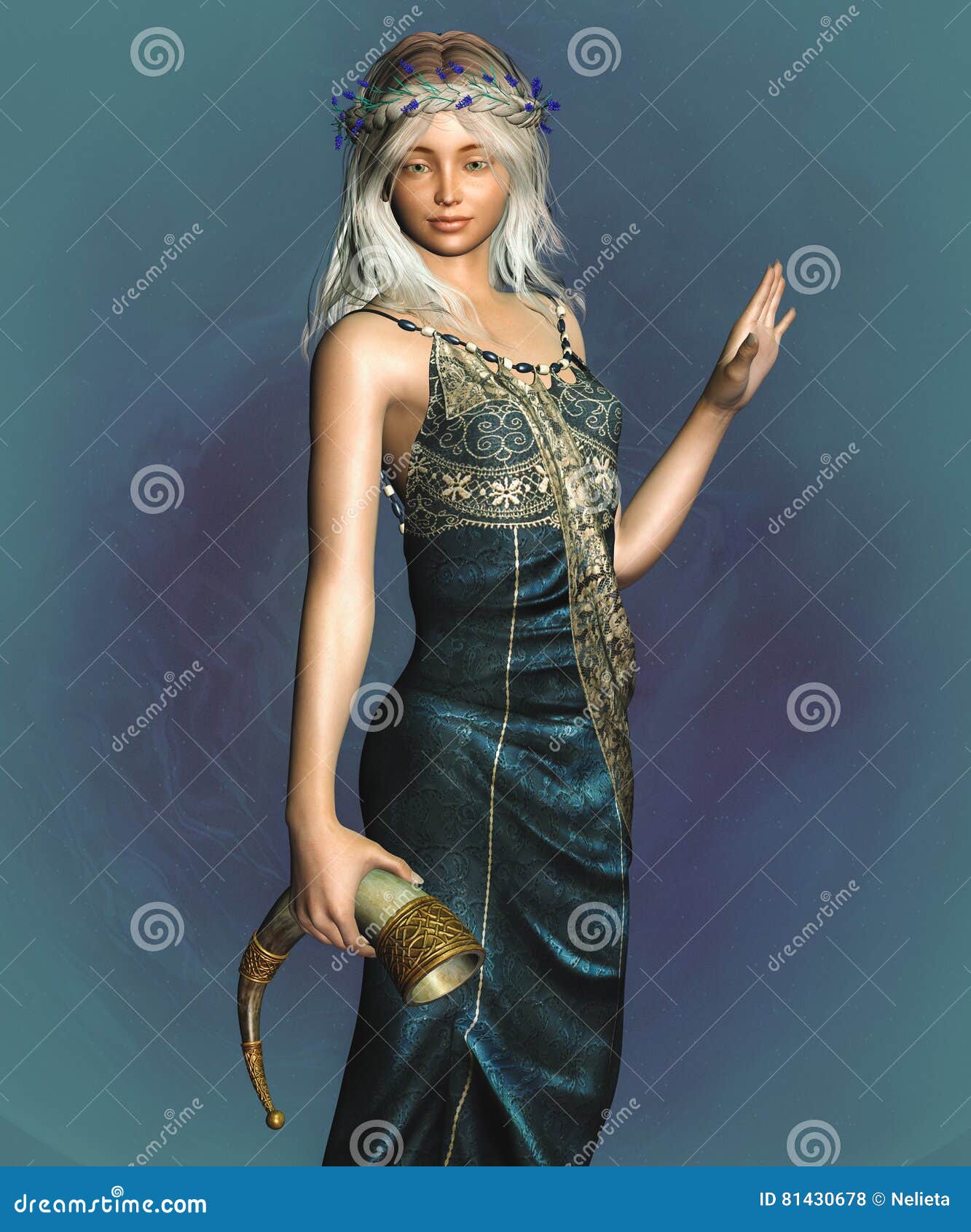 Fantasy Elf stock illustration. Illustration of horn - 81430678