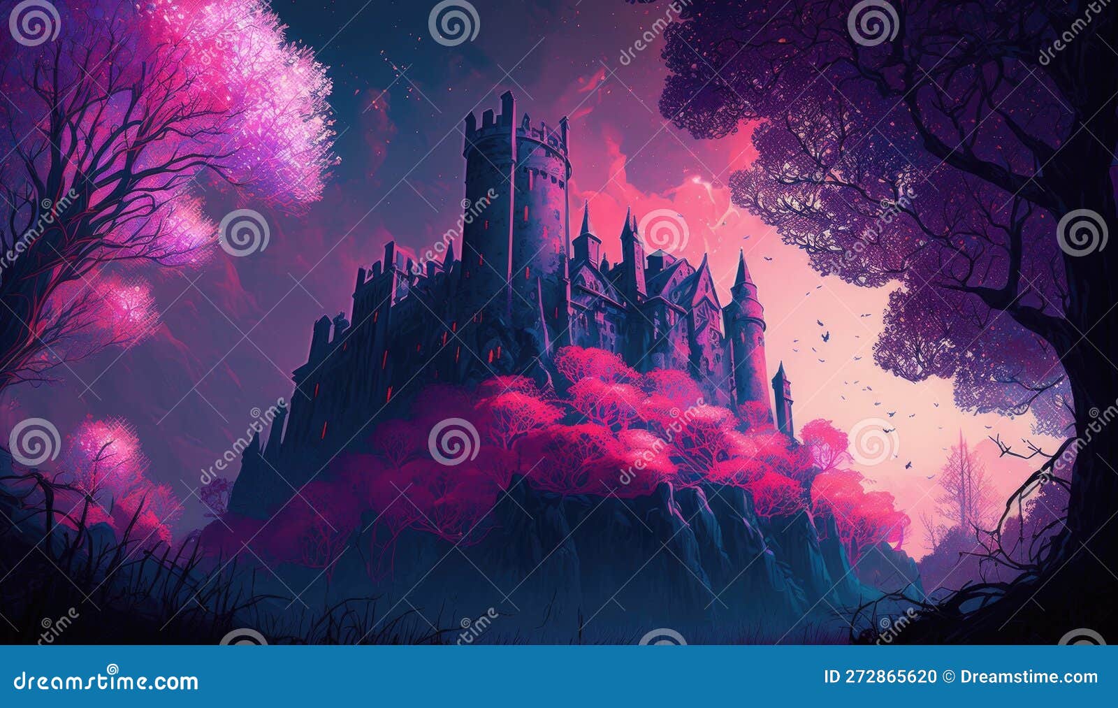 Enchanted Castle Fantasy Art Illustration | CartoonDealer.com #230509716