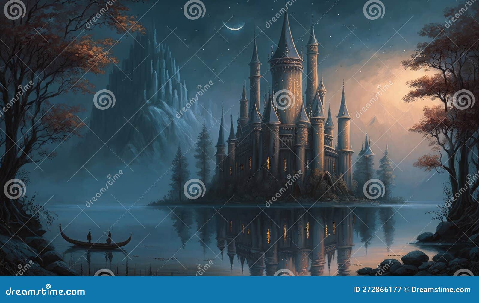 Enchanted Castle Fantasy Art Illustration | CartoonDealer.com #230509716