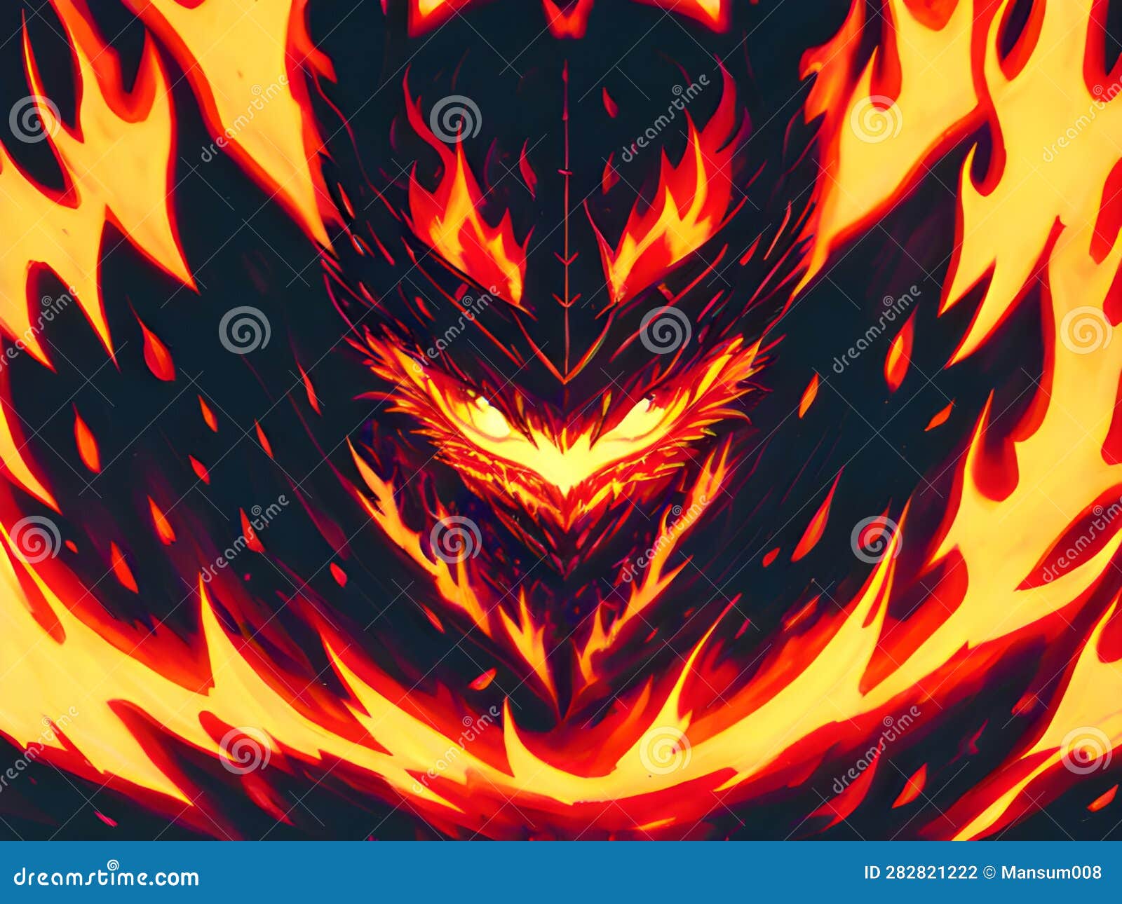 Fantasy Evil Fire Monster, Abstract Background, AI Generated Stock ...