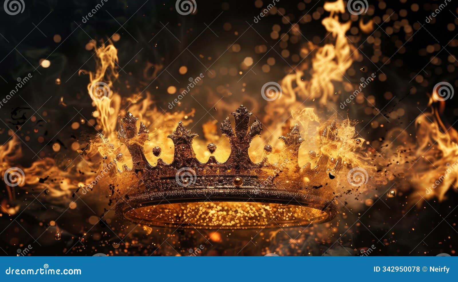 Fantasy Exploding Medieval Crown. Rise and Fall of an Empire Stock ...