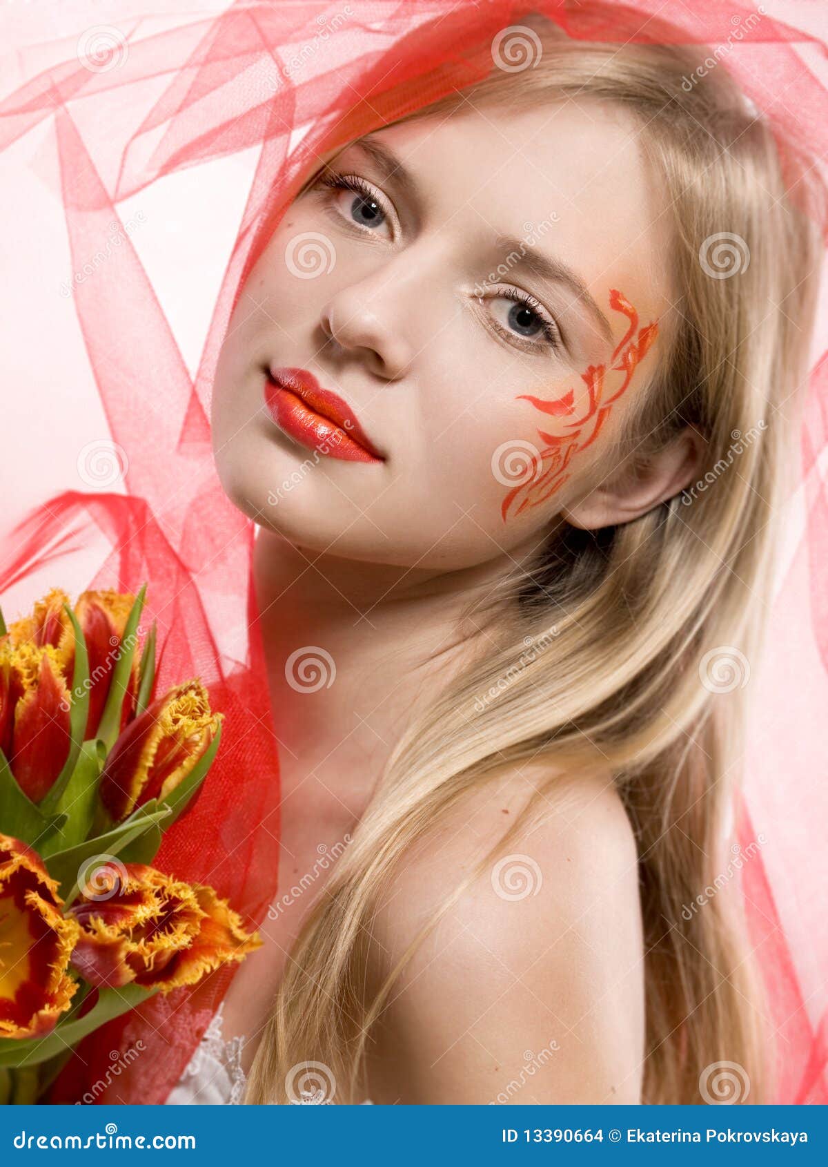 Fantasy face-art stock photo. Image of creative, girl - 13390664