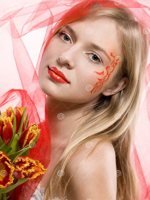 Fantasy face-art stock photo. Image of creative, girl - 13390664