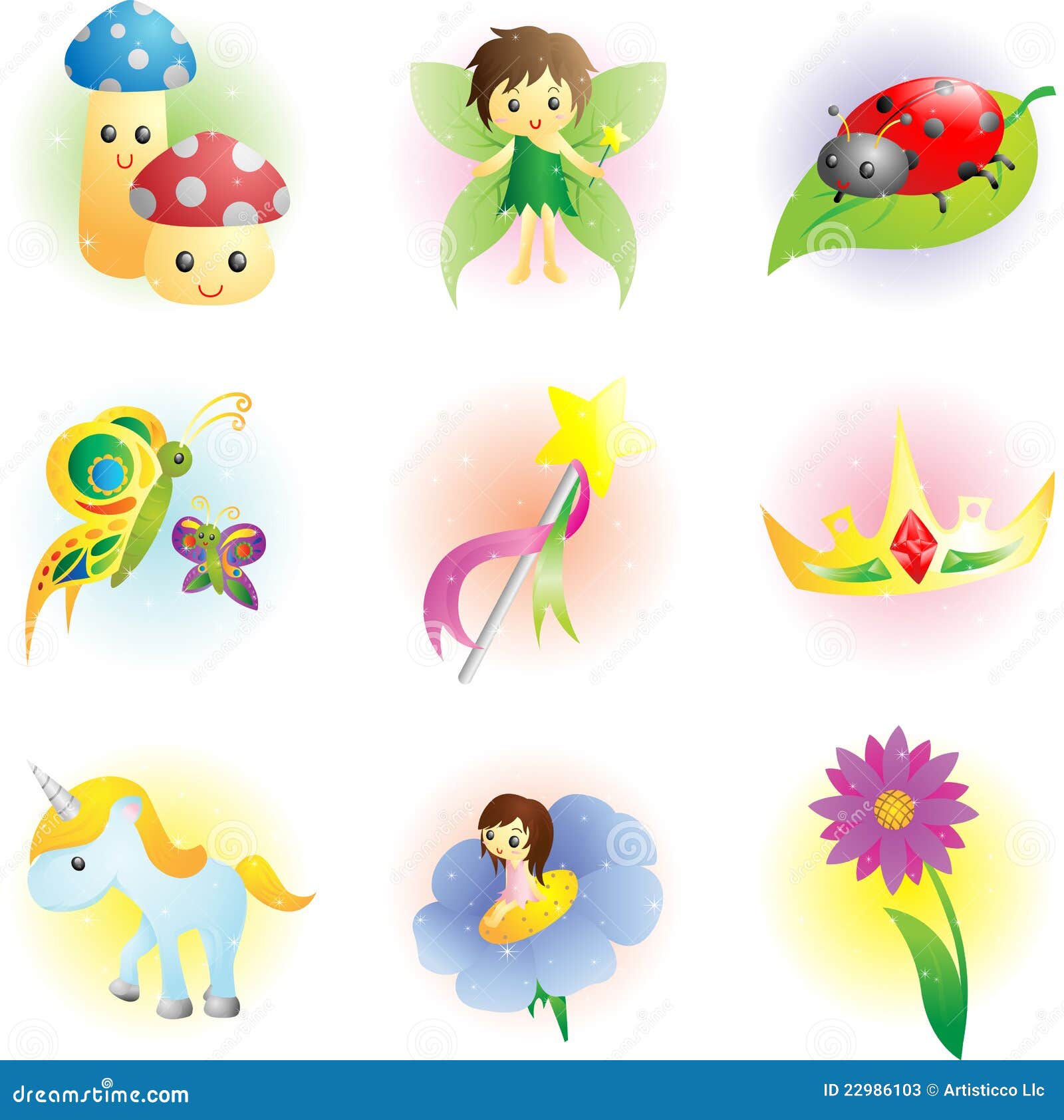 Fantasy fairy icons stock vector. Illustration of decoration - 22986103