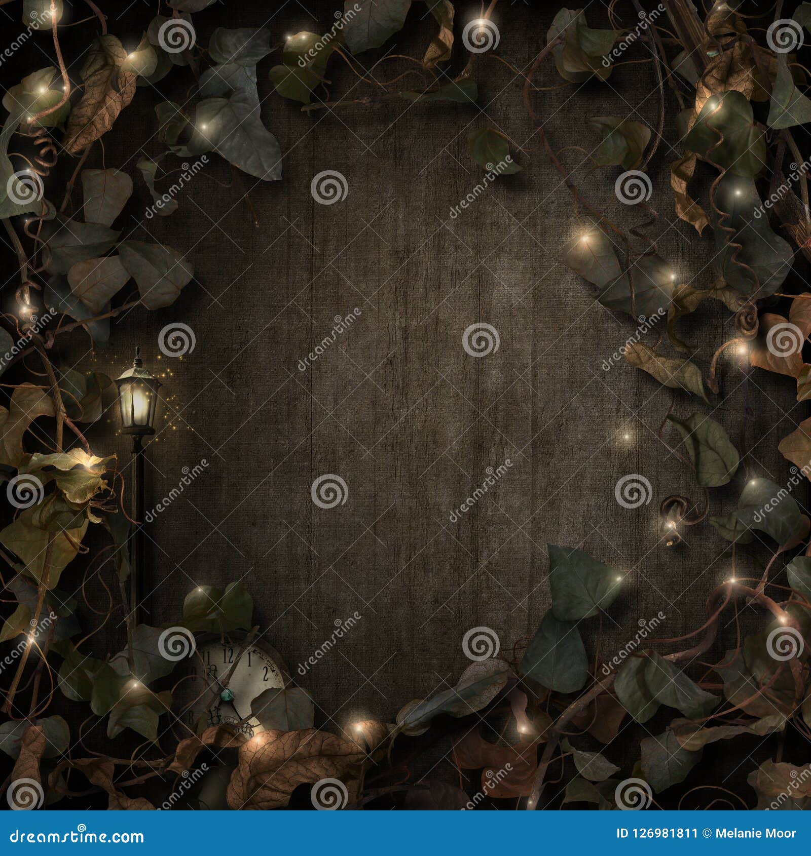 Fantasy Fairytale Vines Border Dark Stock Illustration - Illustration ...