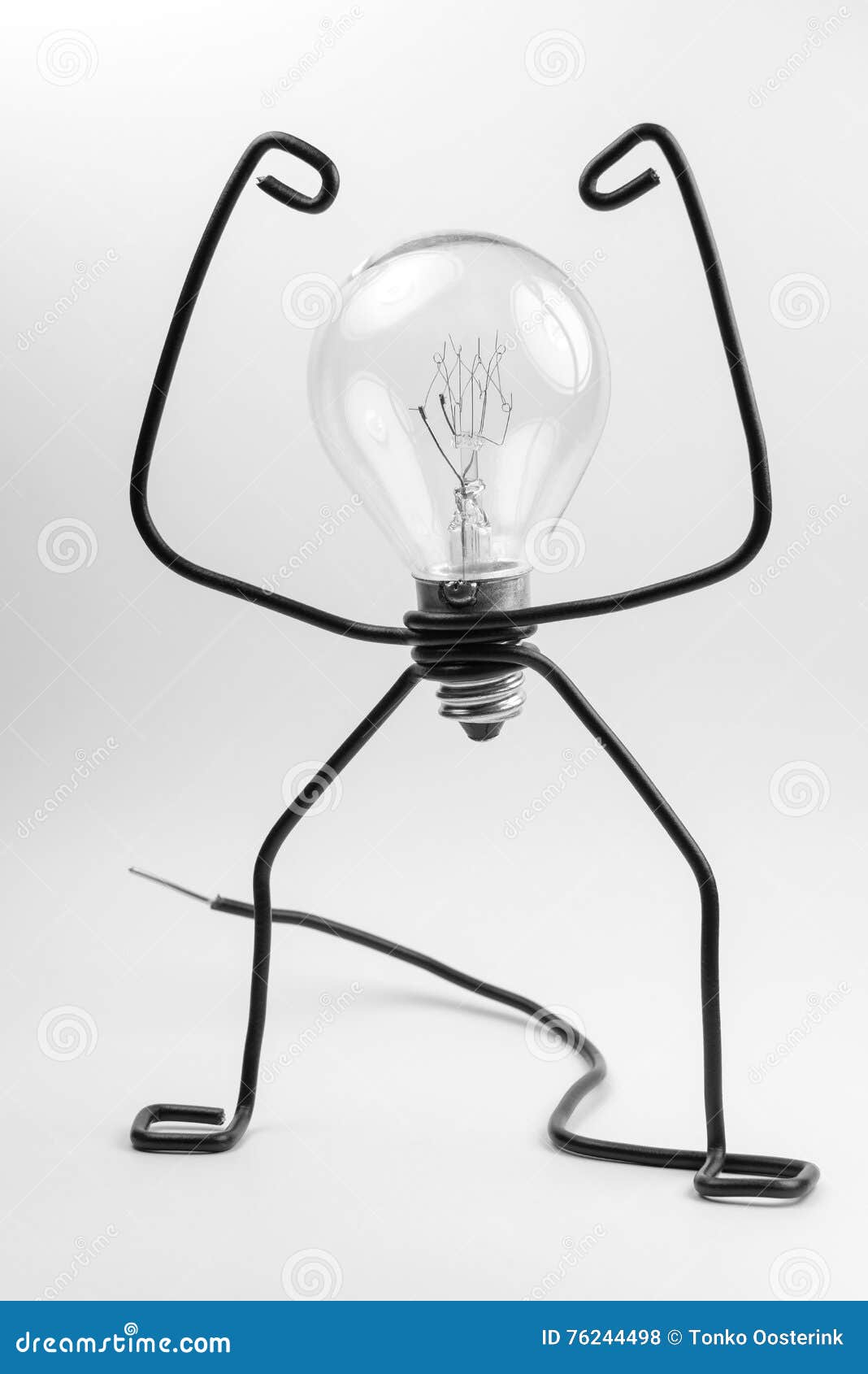 Fantasy Figure of a Light Bulb and Wire Stock Photo - Image of ...