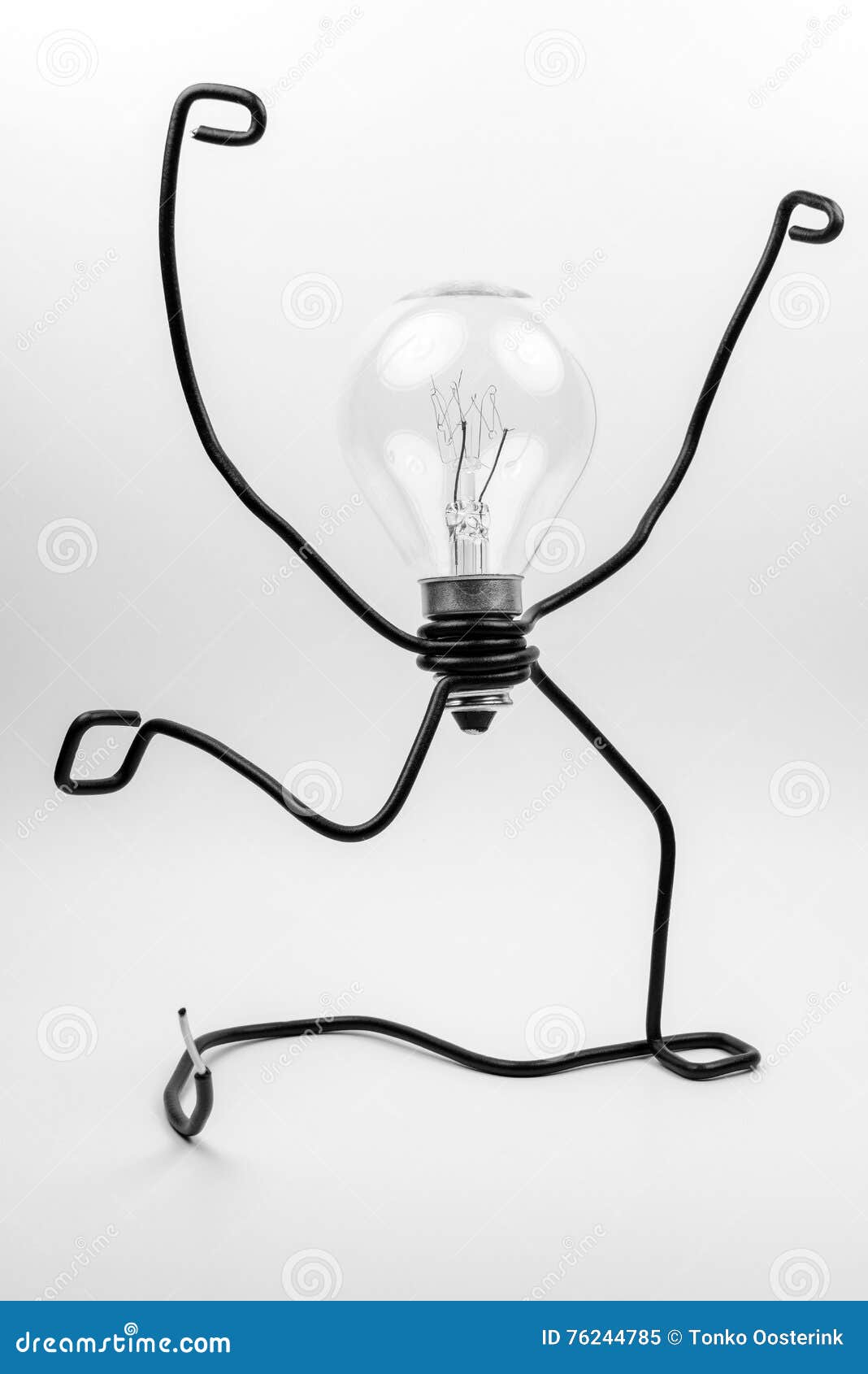 Fantasy Figure of a Light Bulb and Wire Stock Image - Image of light ...