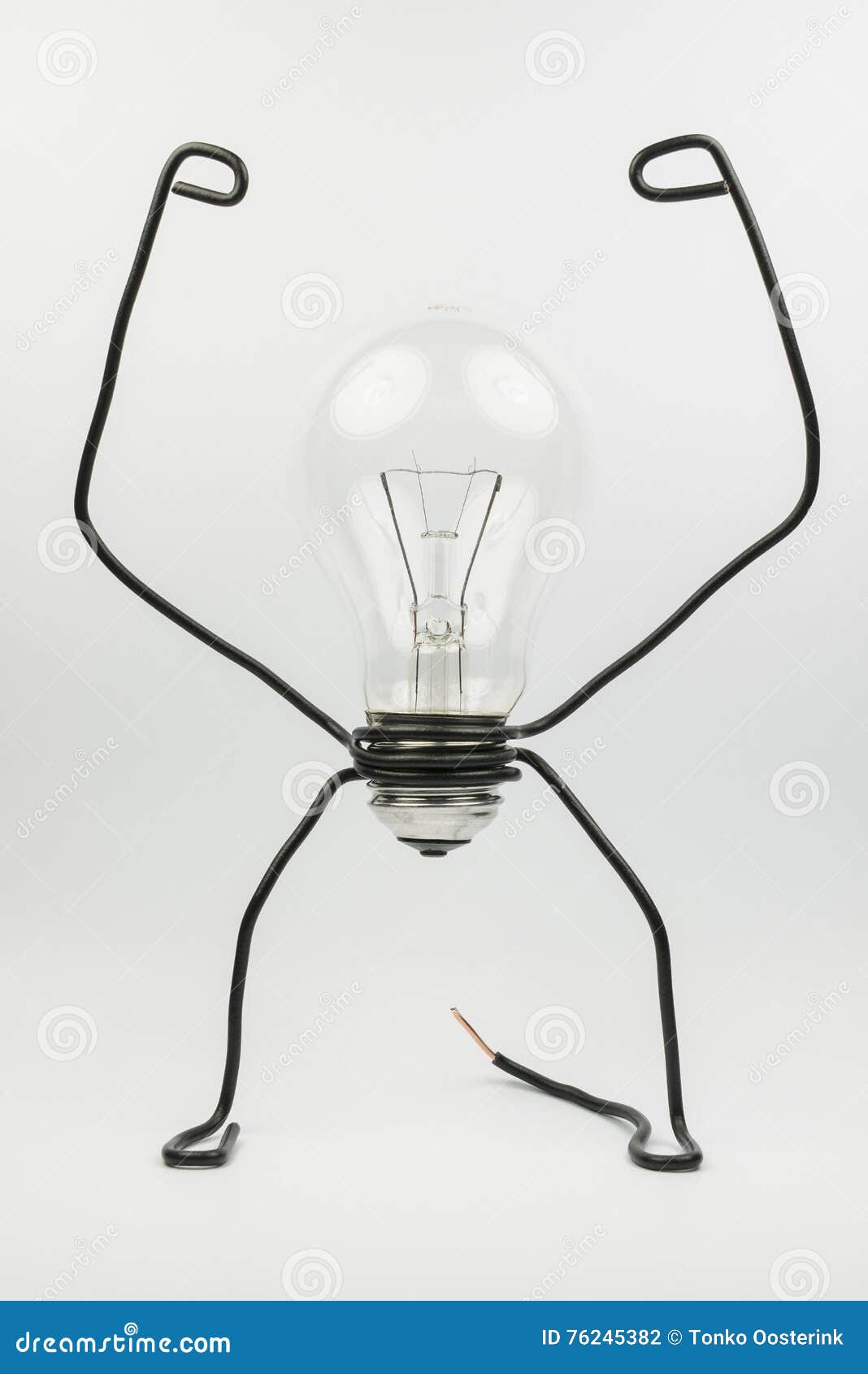 Fantasy Figure of a Light Bulb and Wire Stock Photo - Image of ...