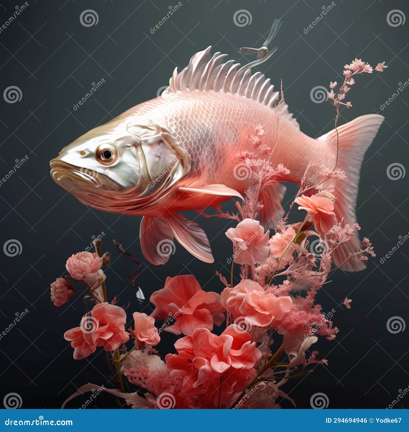 Fantasy of the Fish on Clean Background. Underwater Animals Stock ...