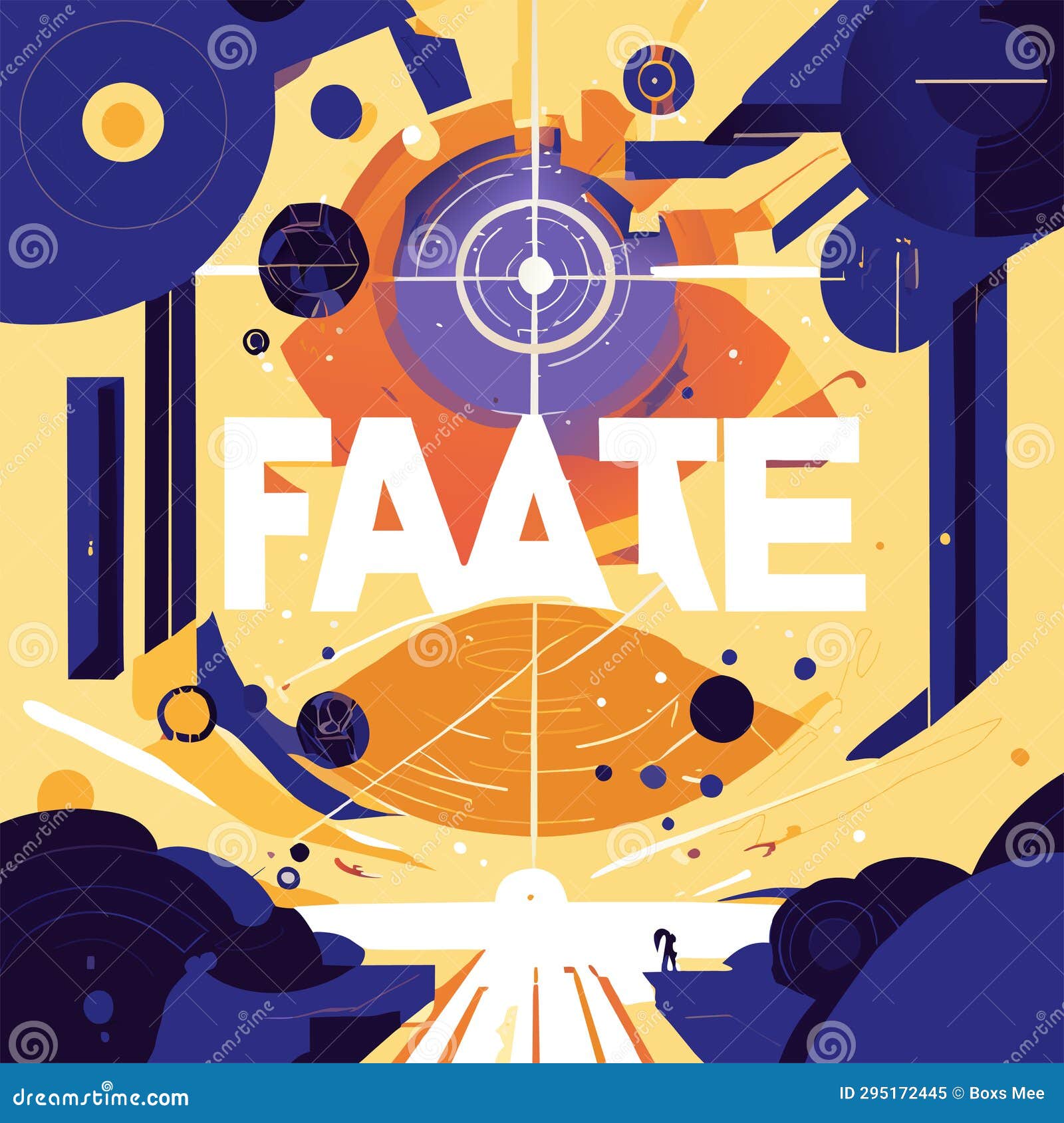 Fantasy Flat Vector Illustration. Futuristic Abstract Background with ...