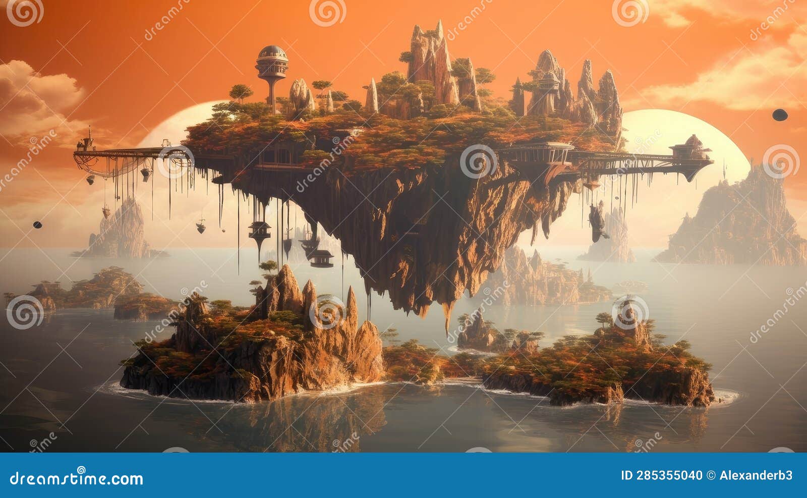 Fantasy Floating Island. Discovering an Enchanting Realm of Magic and ...