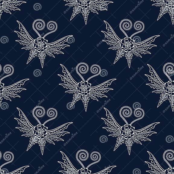 Fantasy Floral Seamless Pattern Vector Stock Vector - Illustration of ...