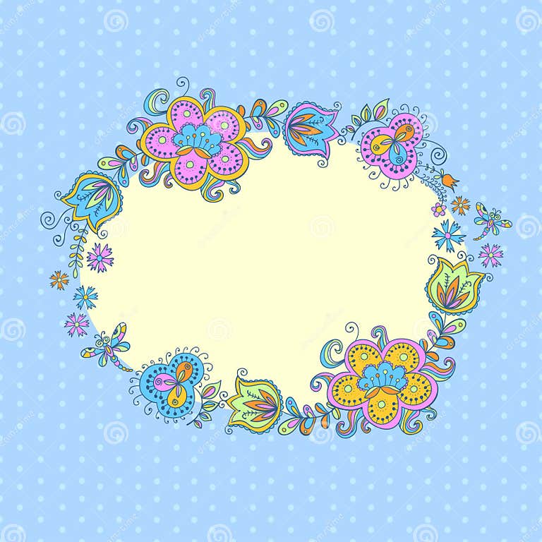 Fantasy floral vignette stock vector. Illustration of celebration ...