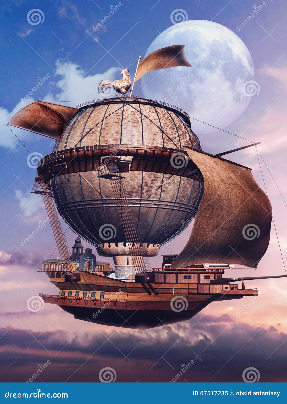 Fantasy Flying Islands For 2d Ui Game Design Vector Illustration ...