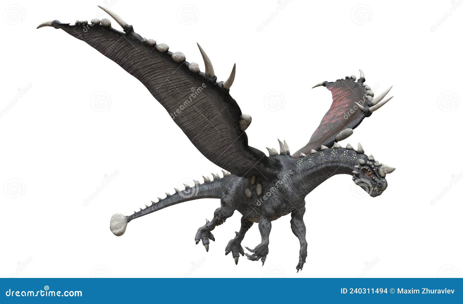 Fantasy Flying Dragon Isolated on White 3d Illustration Stock ...