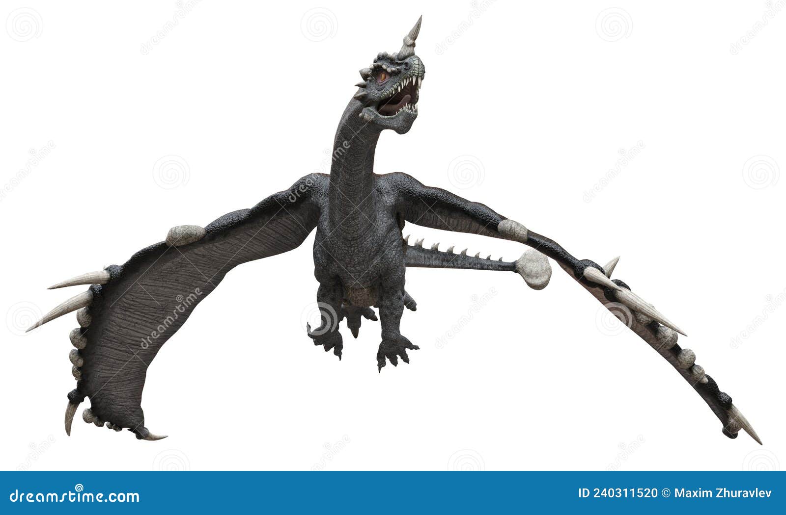 Fantasy Flying Dragon Isolated on White 3d Illustration Stock ...