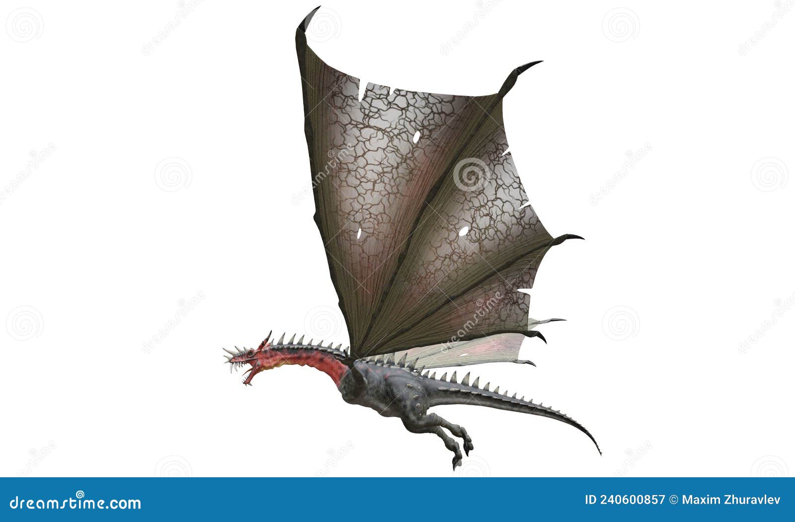 Fantasy Flying Dragon Isolated on White 3d Illustration Stock ...