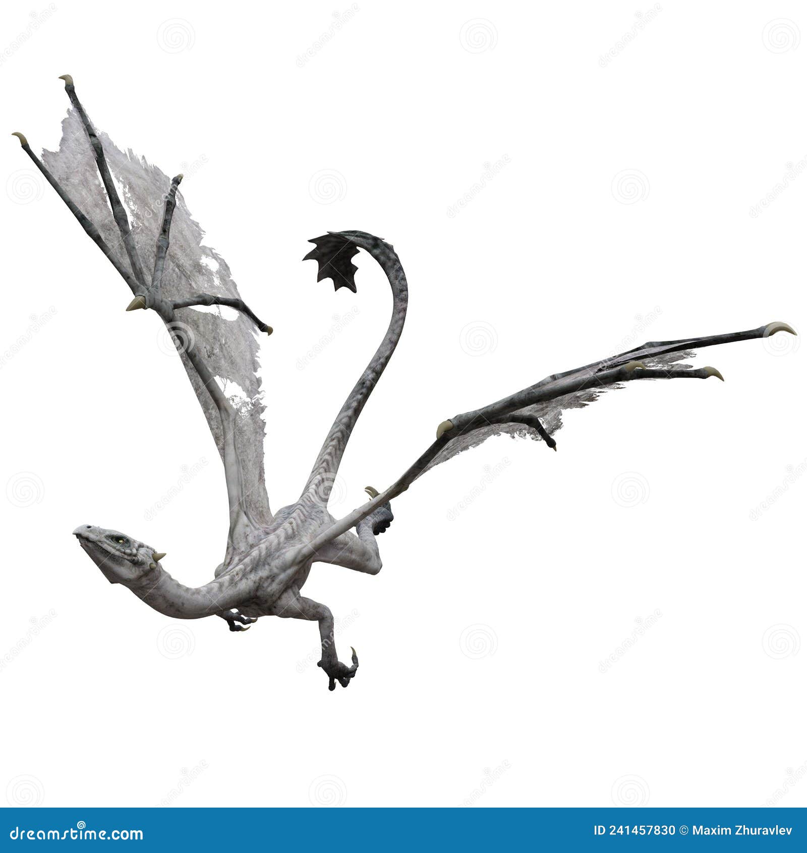 Fantasy Flying Dragon Isolated on White 3d Illustration Stock ...