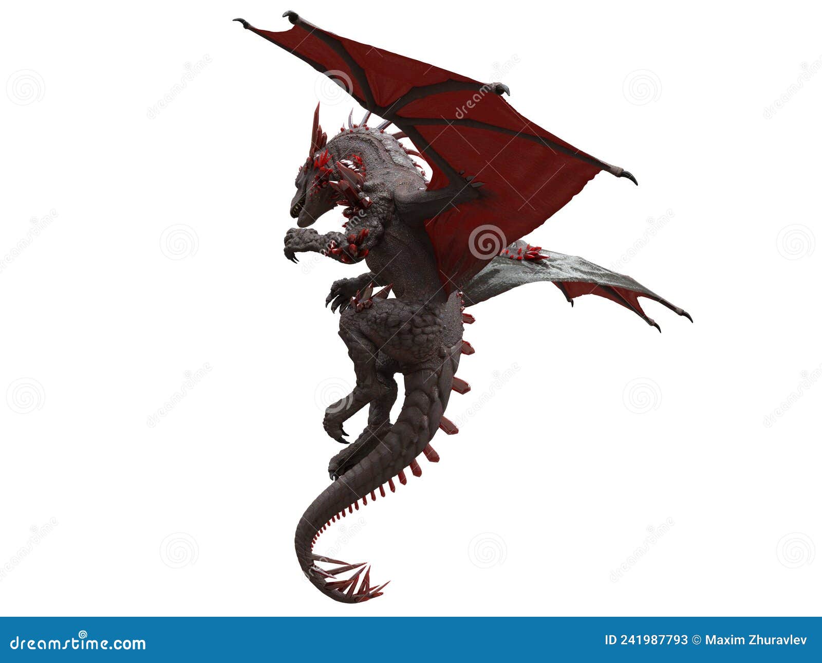 Fantasy Flying Dragon Isolated on White 3d Illustration Stock ...