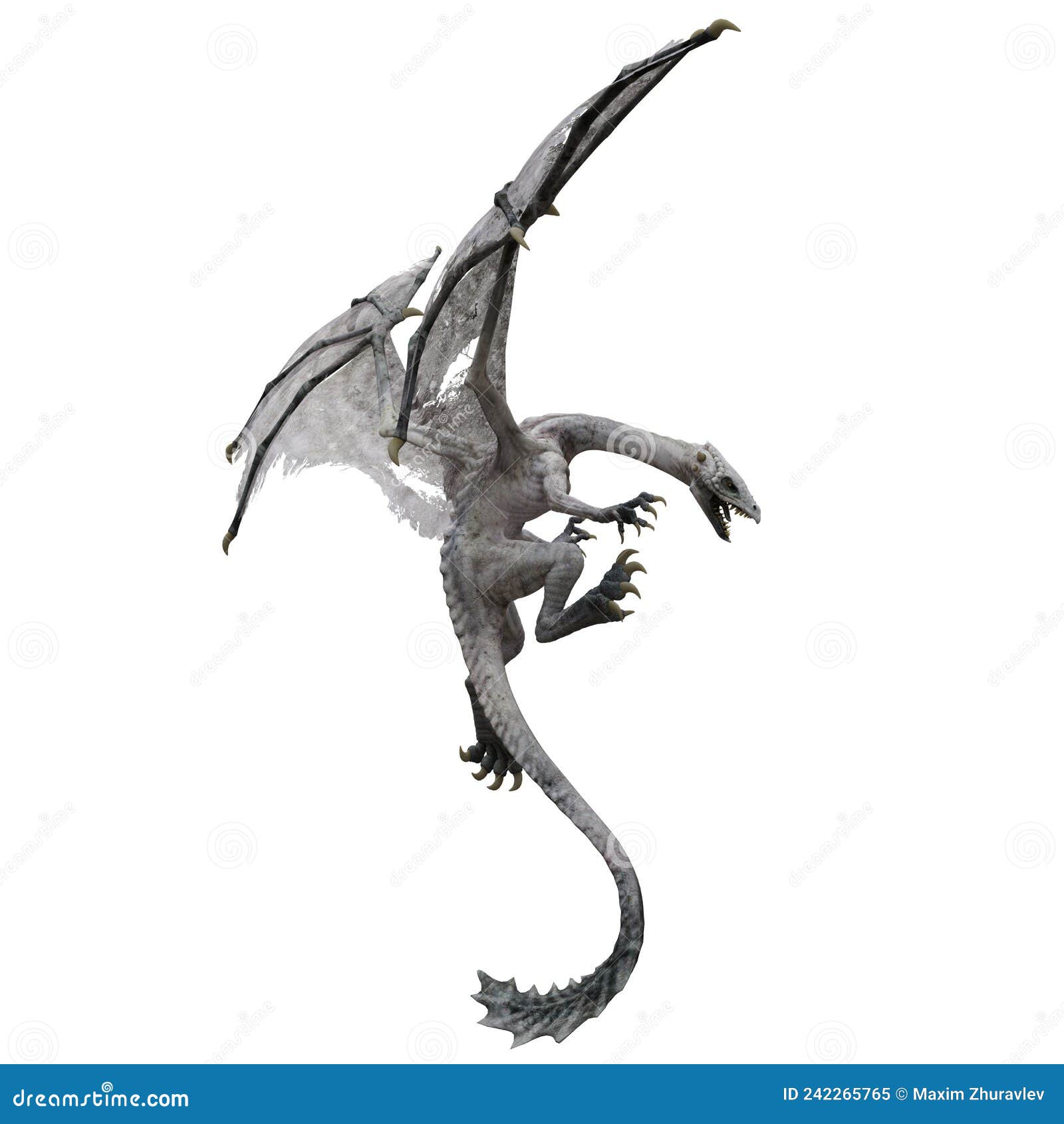 Fantasy Flying Dragon Isolated on White 3d Illustration Stock ...