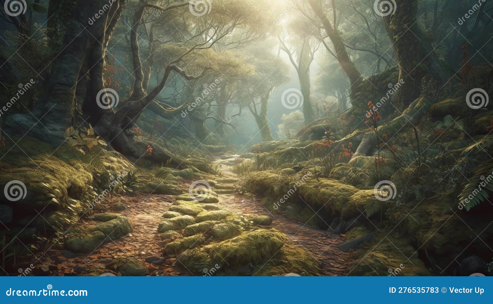 Fantasy Forest. Beautiful Mystical Forest Stock Image - Image of travel ...