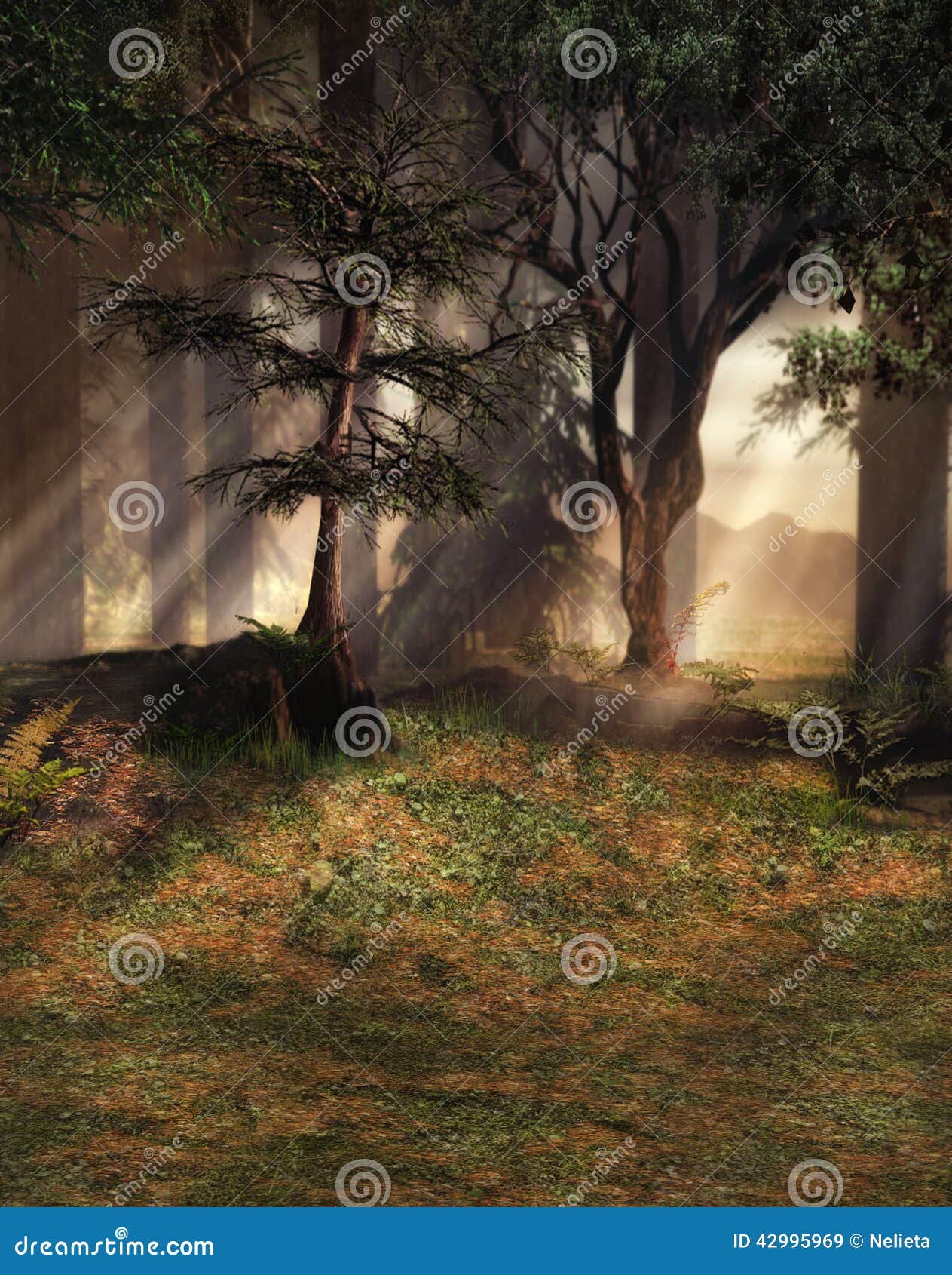 Fantasy Forest stock illustration. Illustration of forest - 42995969