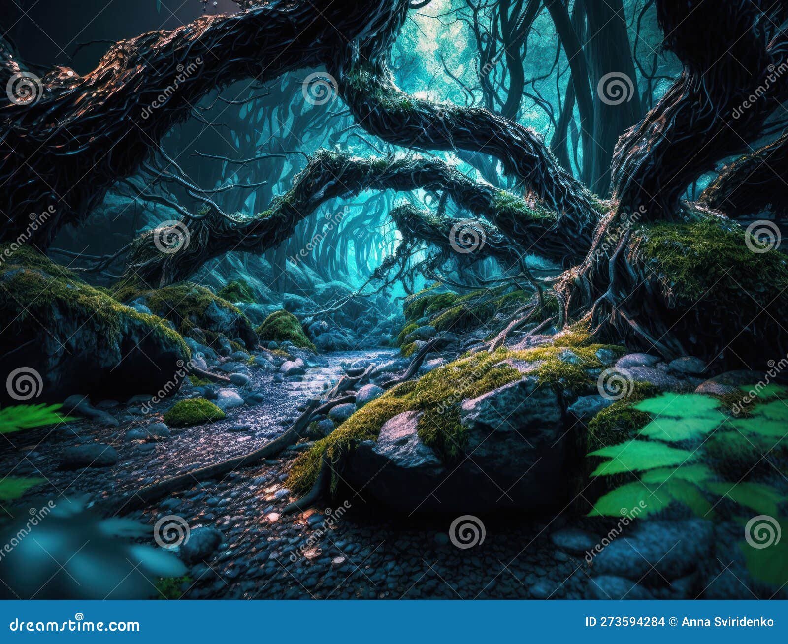 Fantasy Forest Landscape Created with Generative AI Technology Stock ...