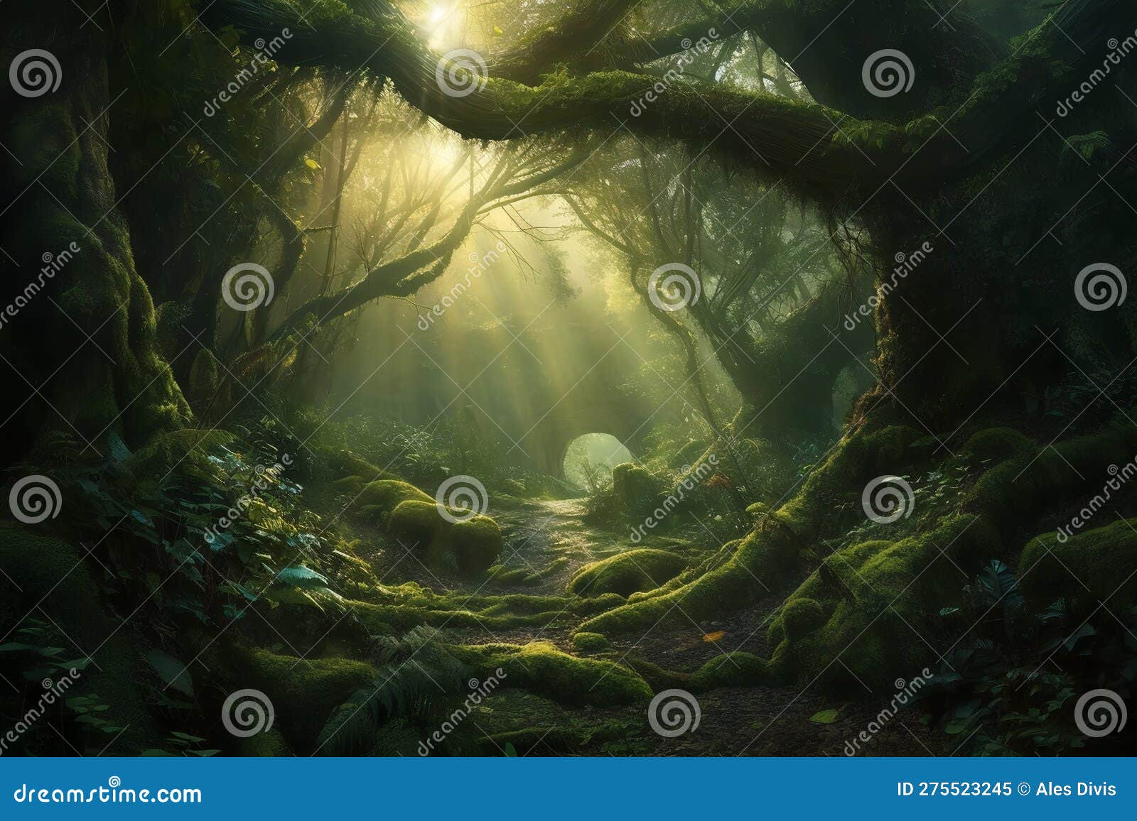 Fantasy Magical Forest Landscape. Stock Image - Image of landscape ...