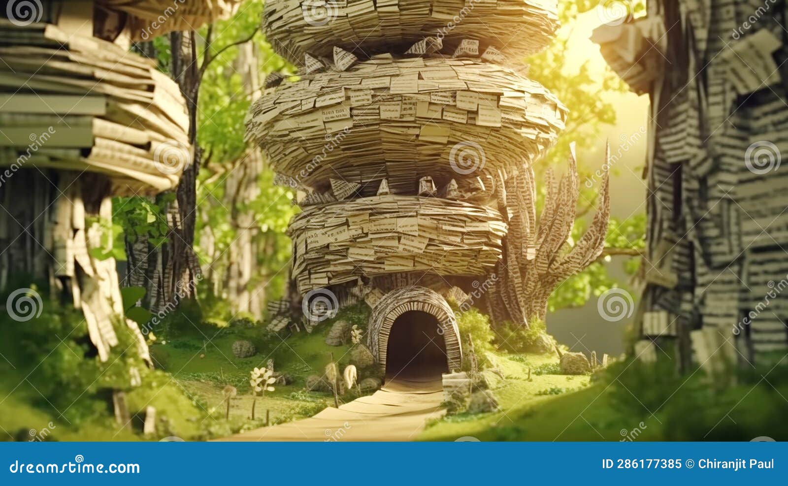 Fantasy Forest with Paper, Natural Forest Paper Tree , Old Newspaper ...