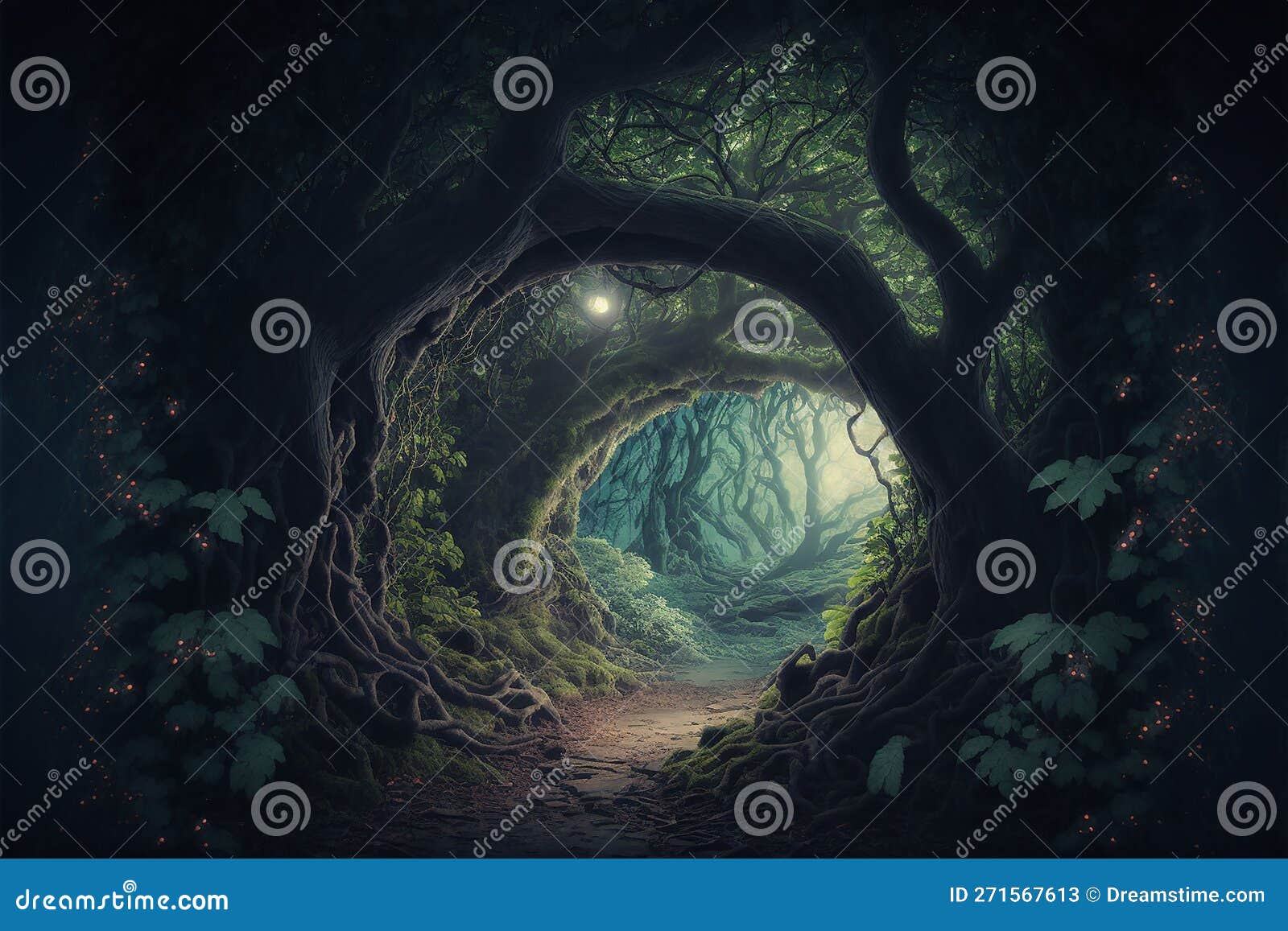 Fantasy Forest Pathway AI Generated Stock Illustration - Illustration ...