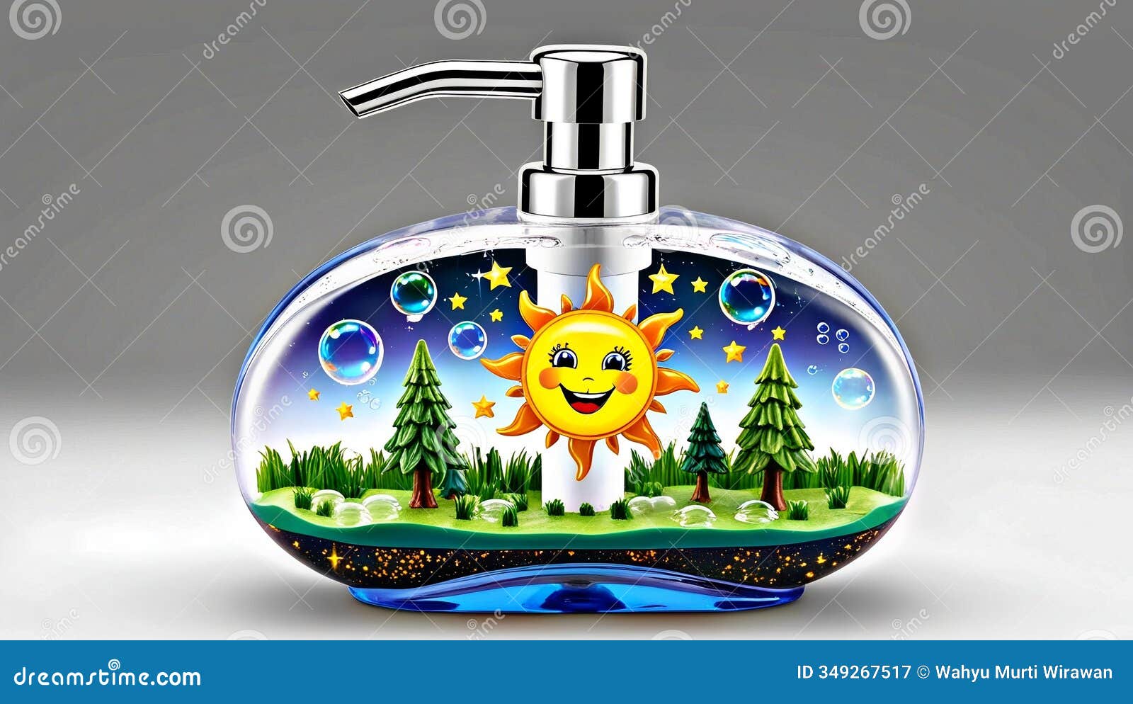 Fantasy Forest Soap Dispenser Stock Illustration - Illustration of mose ...