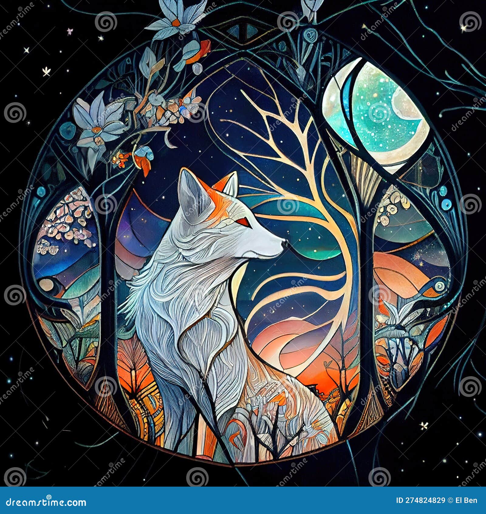 Fantasy Fox - Ai Generated stock illustration. Illustration of fantasy ...