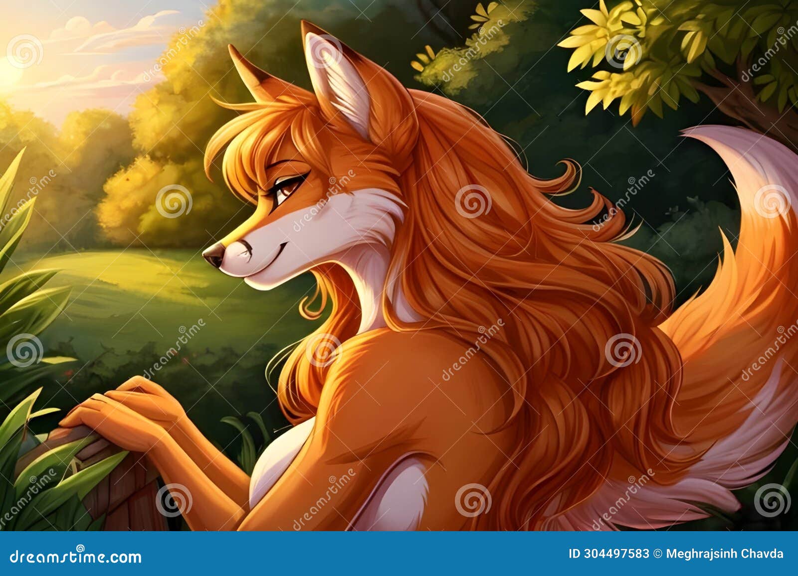 Fantasy Fox Artwork stock illustration. Illustration of figurine ...