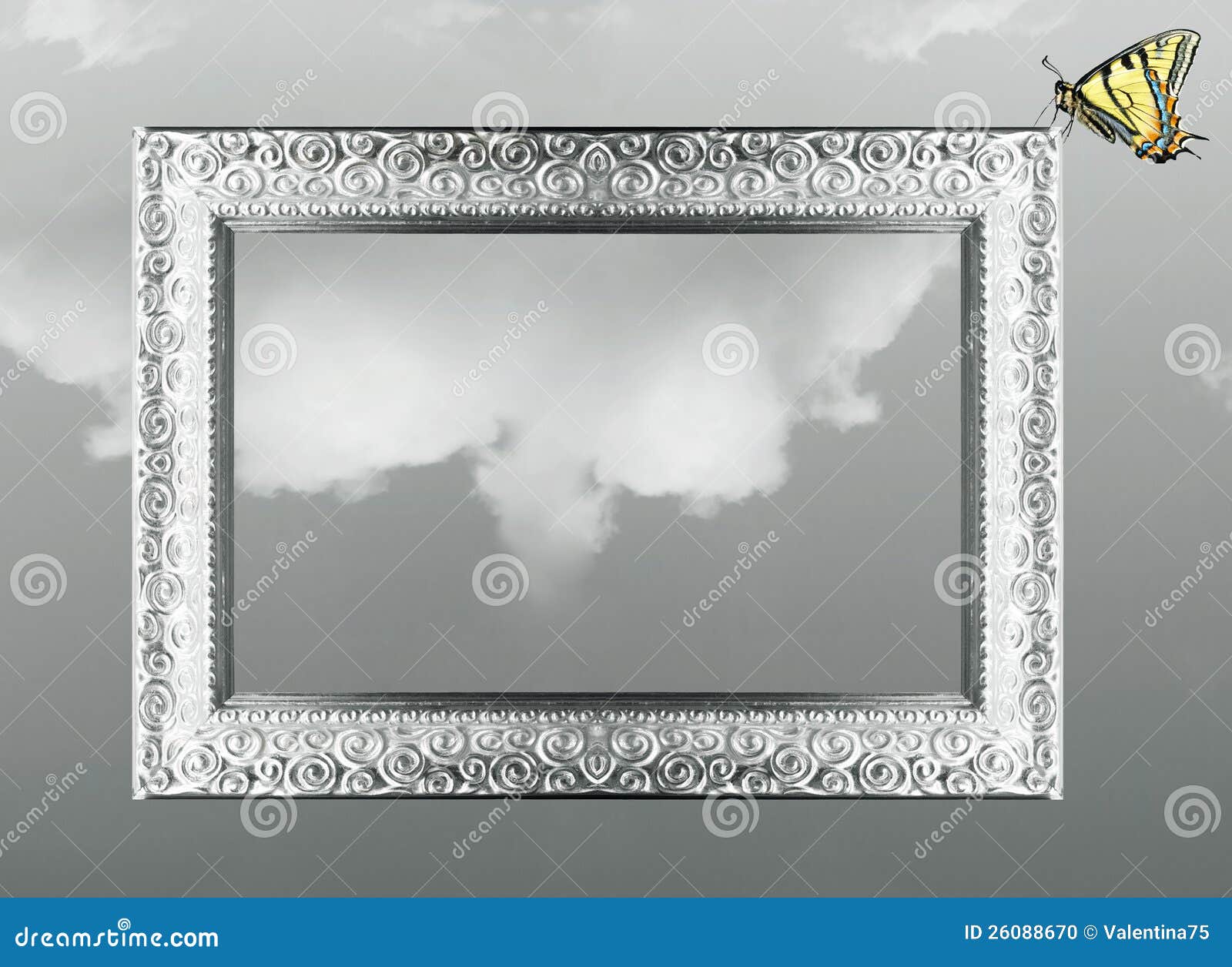 Fantasy Frame and Butterfly Stock Illustration - Illustration of ...