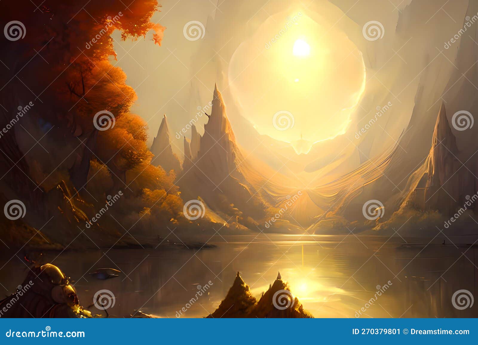 Fantasy Frontier.Generative AI Stock Illustration - Illustration of ...