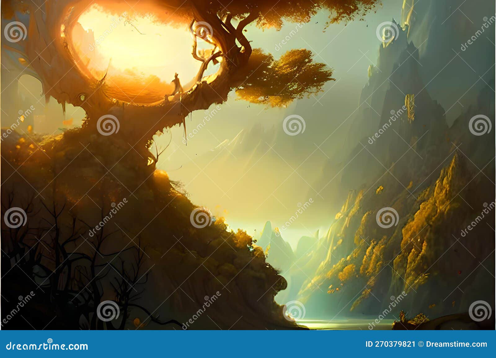 Fantasy Frontier.Generative AI Stock Illustration - Illustration of ...