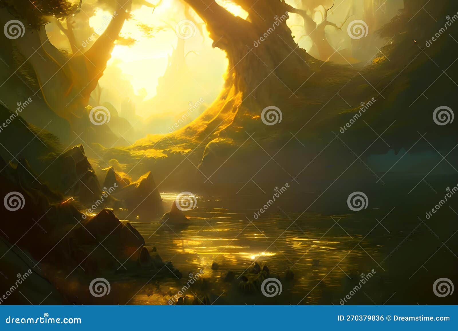 Fantasy Frontier.Generative AI Stock Illustration - Illustration of ...