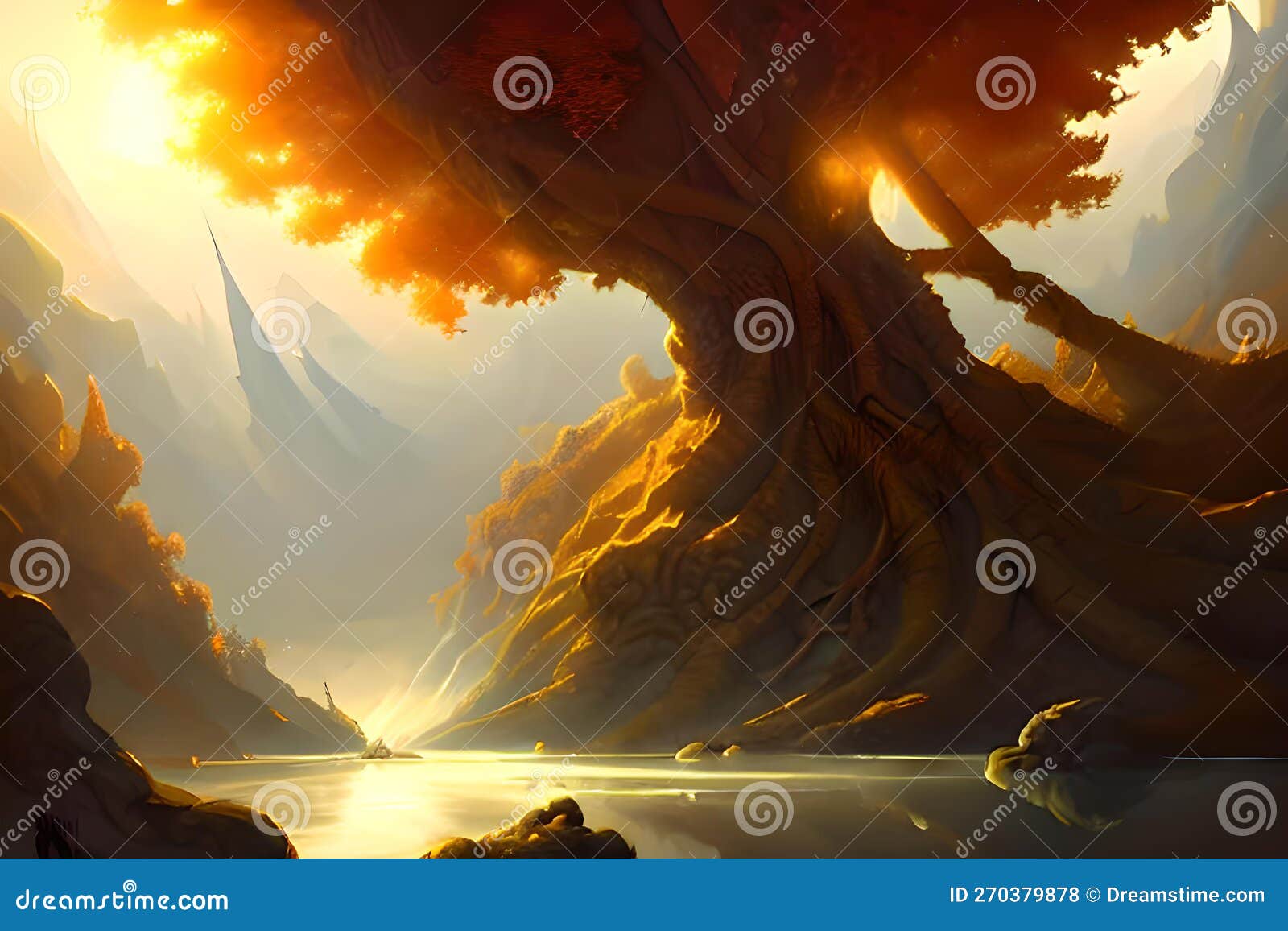 Fantasy Frontier.Generative AI Stock Illustration - Illustration of ...