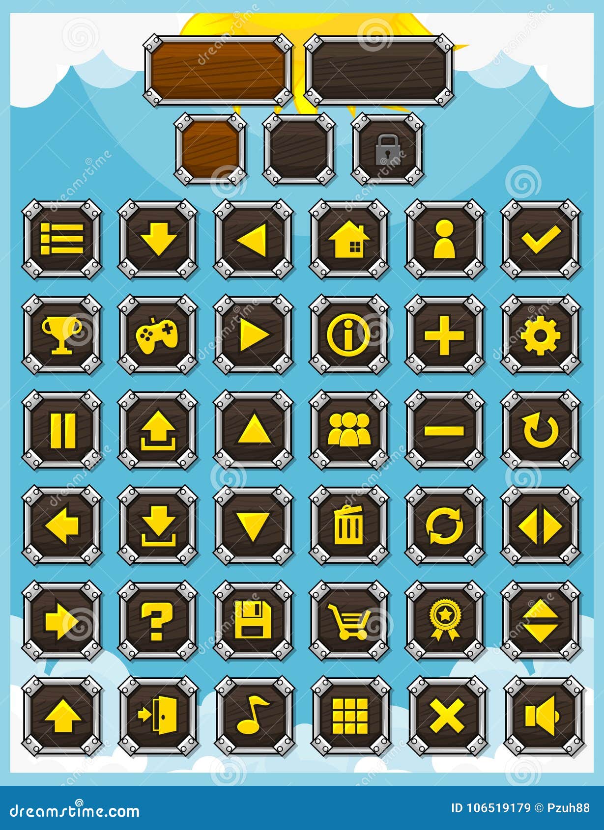 Fantasy Game Button Complete Set Stock Vector - Illustration of ...