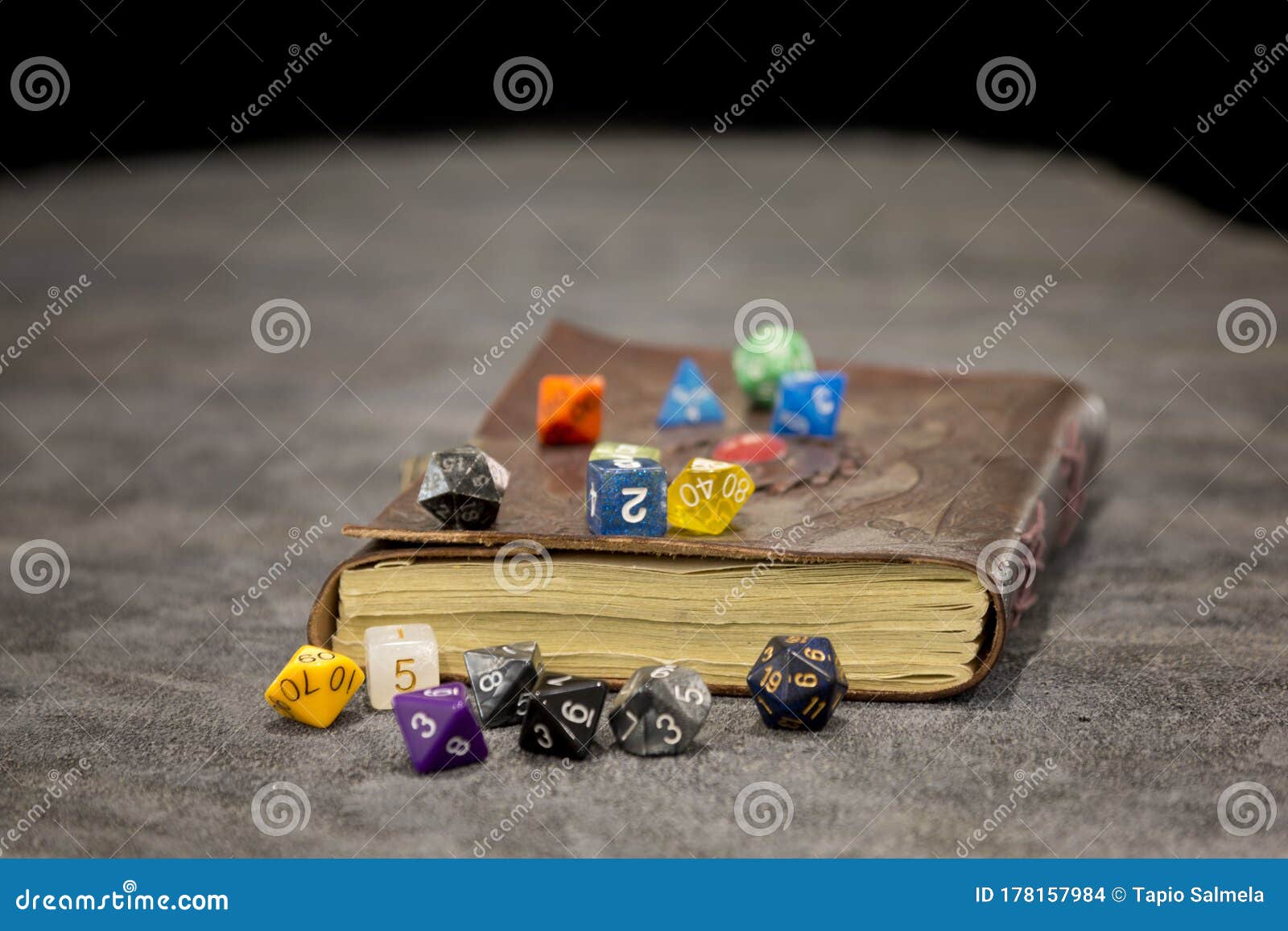 Fantasy Games Dice stock photo. Image of leather, dungeons - 178157984
