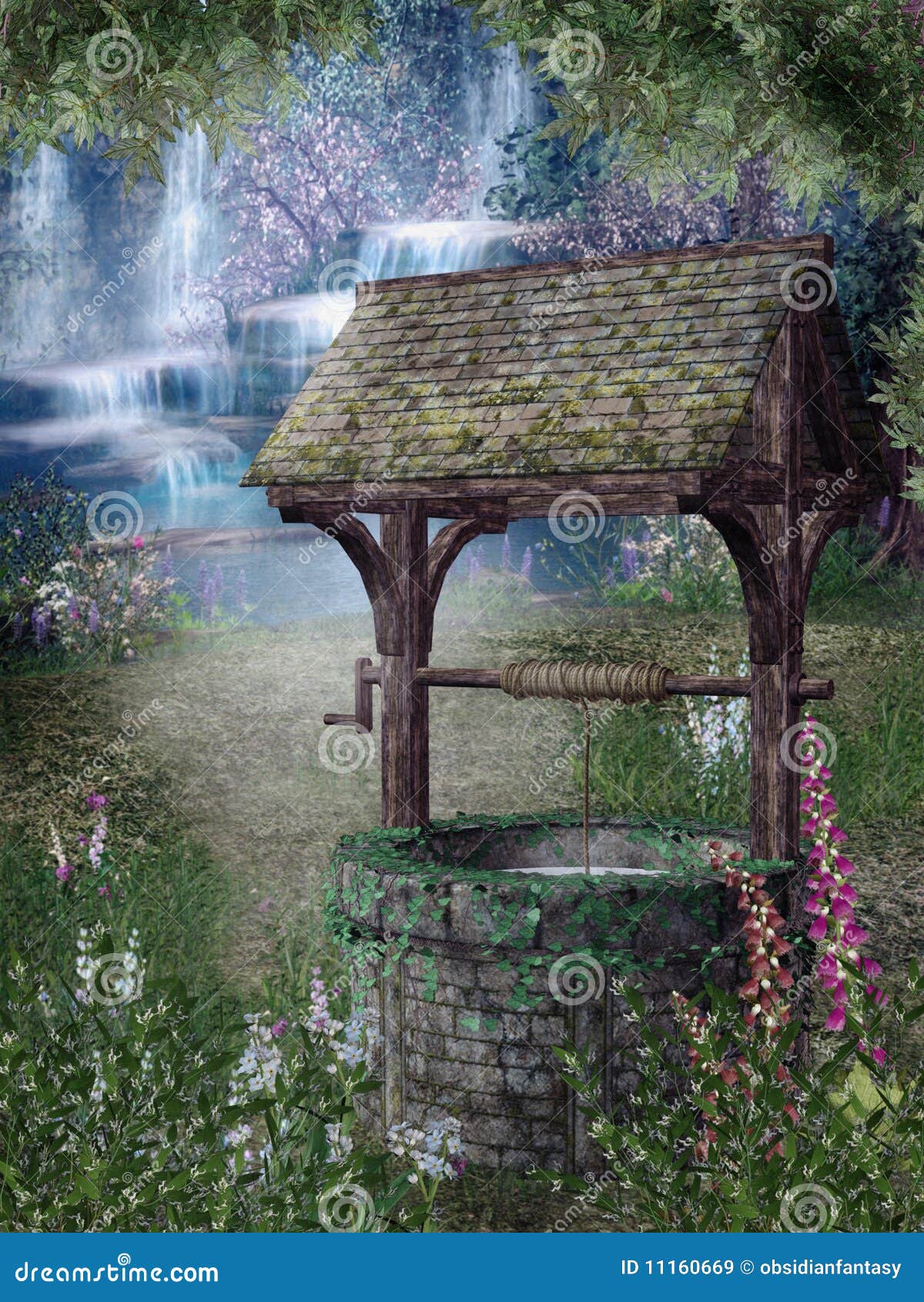 Fantasy garden 2 stock illustration. Illustration of spring - 11160669